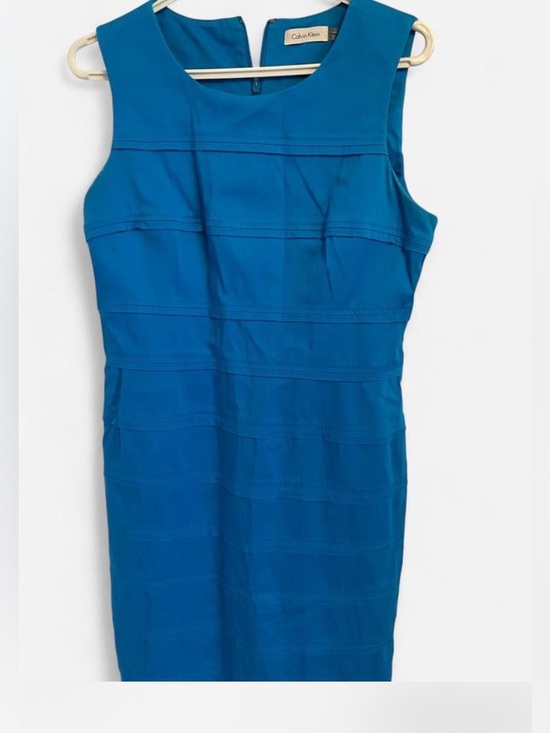Calvin Klein | Dresses | Calvin Klein Royal Blue Sleeveless Sheath Midi ...